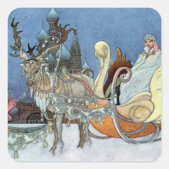 Snow Queen Ice Princess Square Sticker | Zazzle