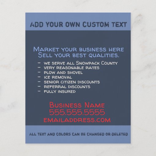 Snow Removal Advertising Flyer.Snow Plowing Flyer | Zazzle