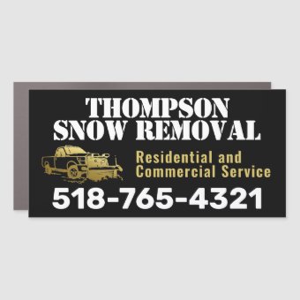 Snow Removal Black Gold Plow Magnetic Vehicle Sign | Zazzle