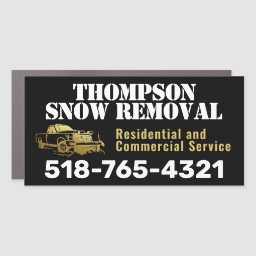 Snow Removal Black Gold Plow Magnetic Vehicle Sign | Zazzle