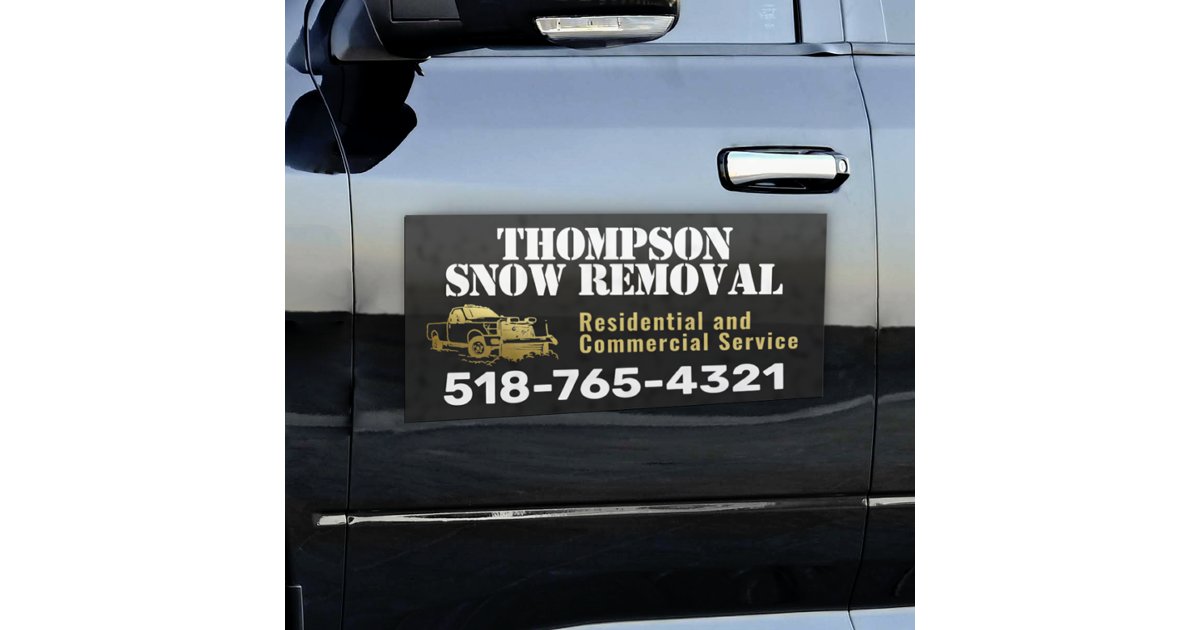 Snow Removal Black Gold Plow Magnetic Vehicle Sign | Zazzle