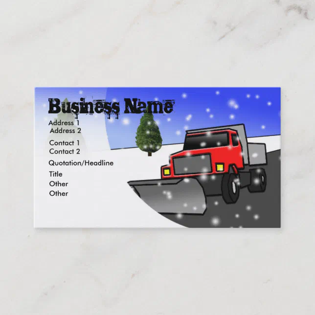 Snow Removal Business Card | Zazzle