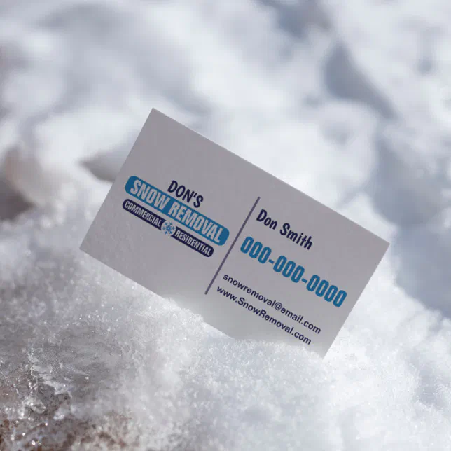 Snow Removal Double Sided Business Card | Zazzle