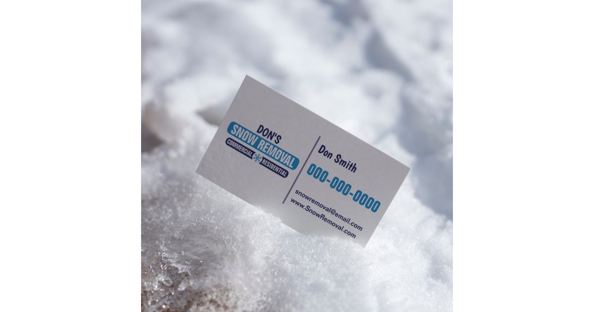 Snow Removal Double Sided Business Card | Zazzle