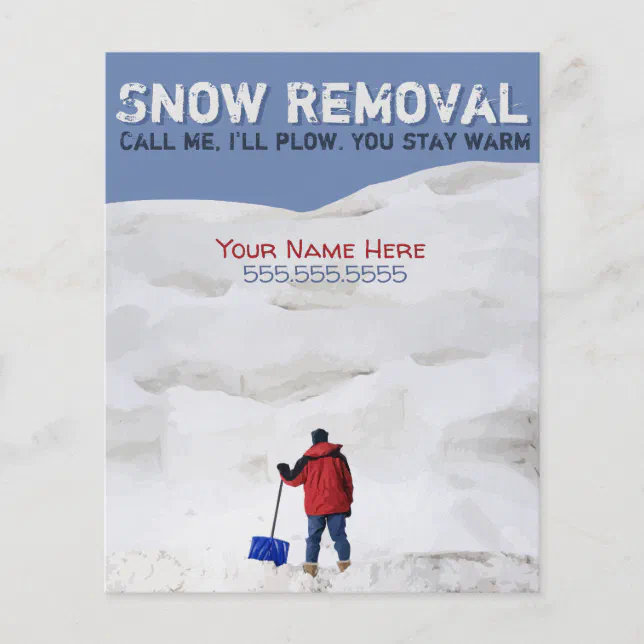 Snow Removal. Snow Plow Business. Customizable Flyer | Zazzle