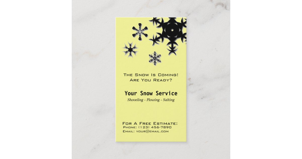 Snow Removal, Snow Plowing Business Card | Zazzle