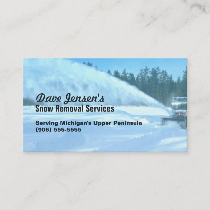 Snow Removal Snowplowing Shoveling Service Business Card | Zazzle