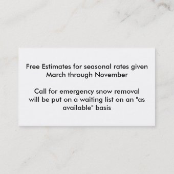 Snow Removal Template with Snowman Business Card | Zazzle