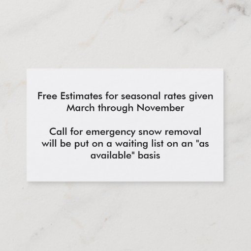 Snow Removal Template with Snowman Business Card | Zazzle