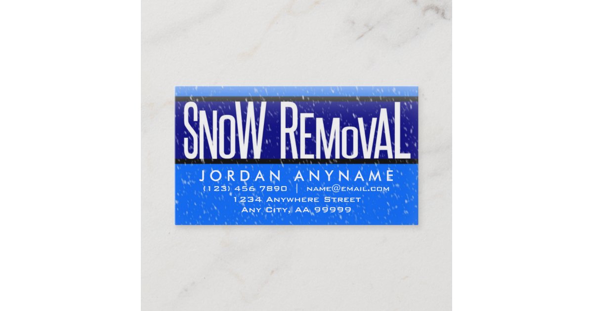 Snow Removal With Snow Falling Business Card | Zazzle