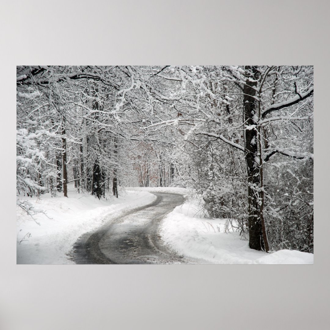Snow Scene Art Print Poster | Zazzle
