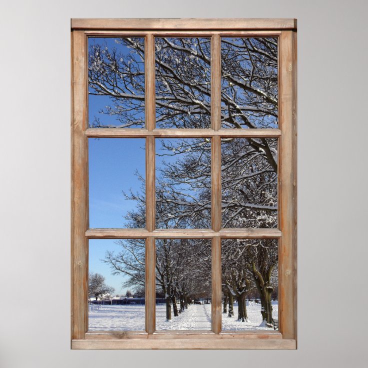Snow Scene View from a Window Poster | Zazzle