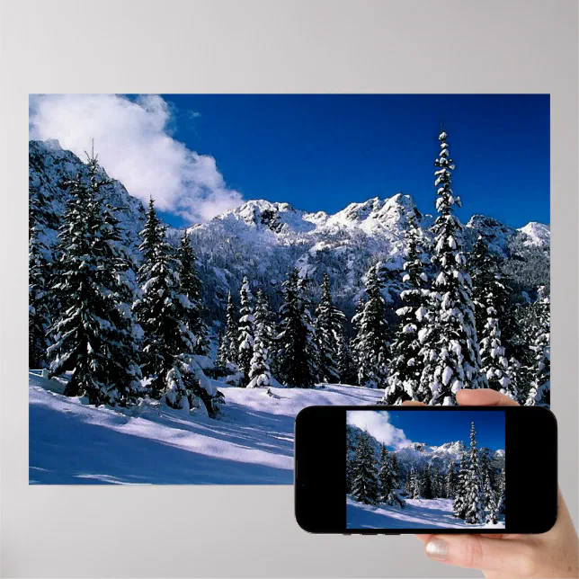 Snow Scene Winter Mountains Print | Zazzle