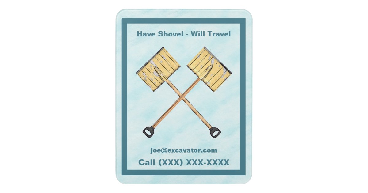 Snow Shoveling Business Door Sign | Zazzle