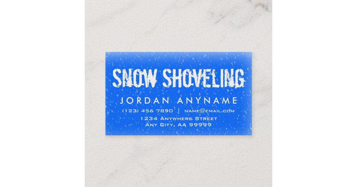 Snow Shoveling Falling Snow Business Card | Zazzle