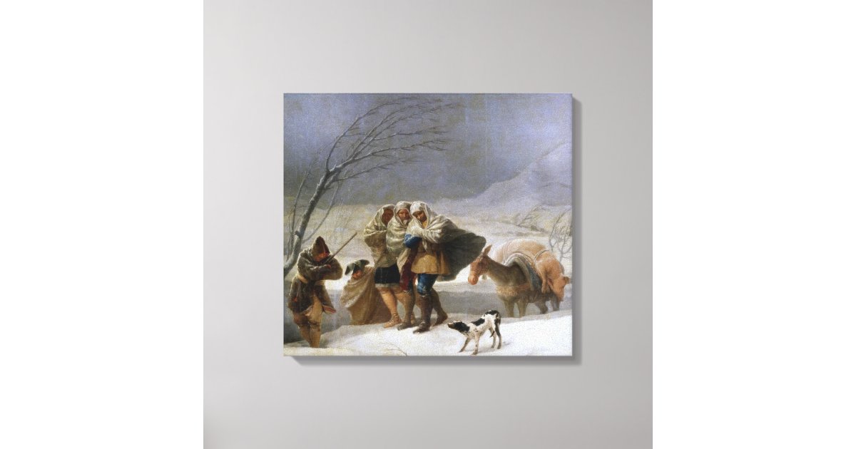 Snow Storm in Winter (by Francisco Goya) Canvas Print | Zazzle