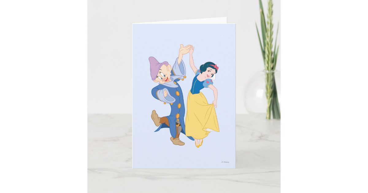 Snow White and Dopey dancing Card | Zazzle