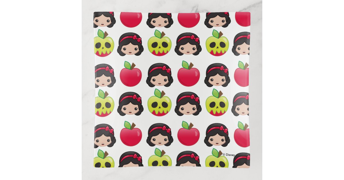 Snow White Emoji Land Pattern Trinket Tray | Zazzle