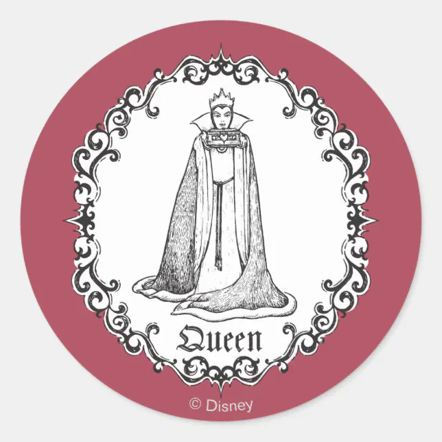 Snow White | Evil Queen - Vintage Villain Classic Round Sticker | Zazzle