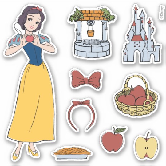 Snow White Icons Sticker | Zazzle.com