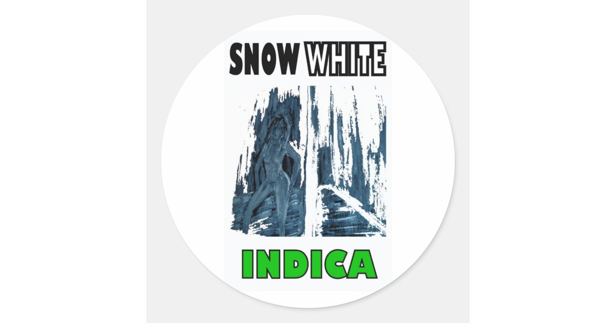 SNOW WHITE INDICA CLASSIC ROUND STICKER | Zazzle