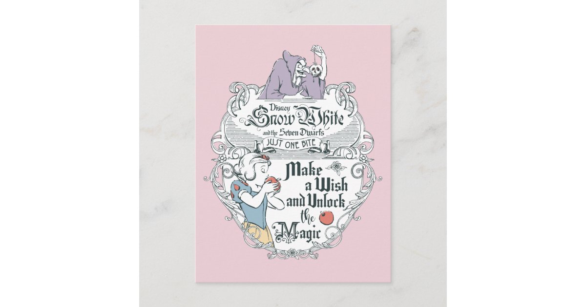 Snow White | Just One Bite Postcard | Zazzle