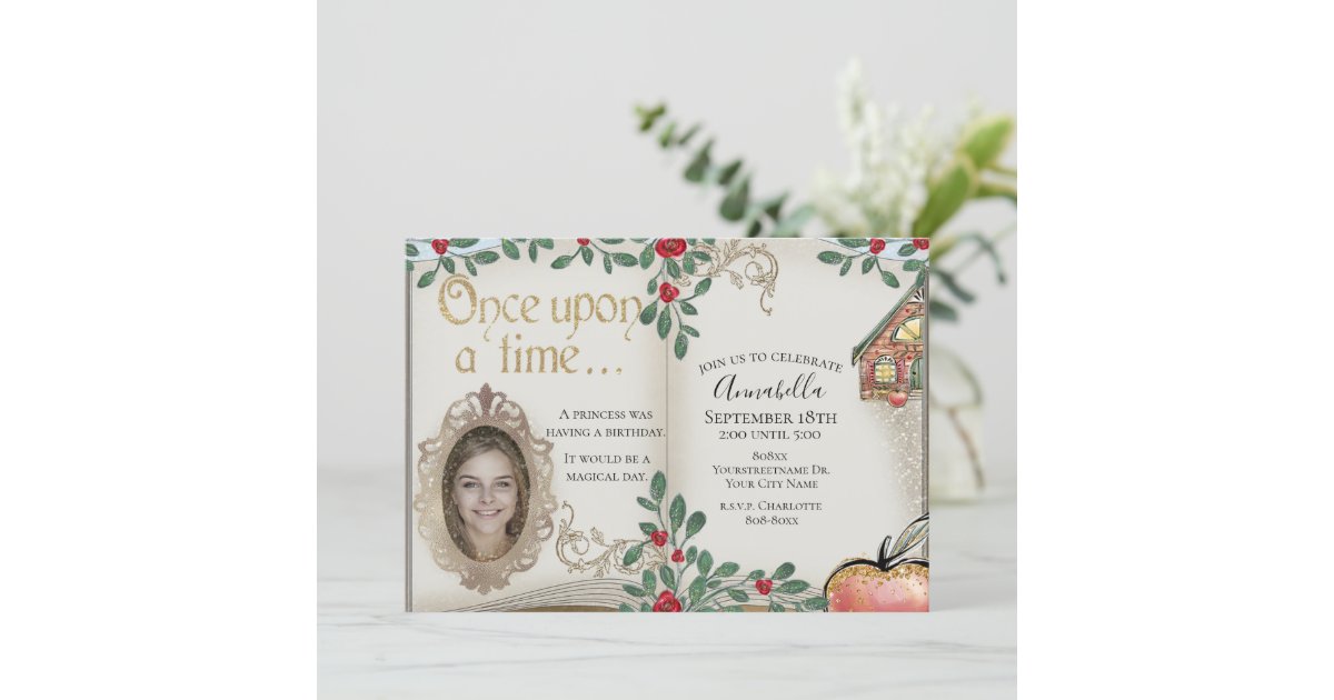 Snow White Magic Mirror Fairy Tale Invitation | Zazzle