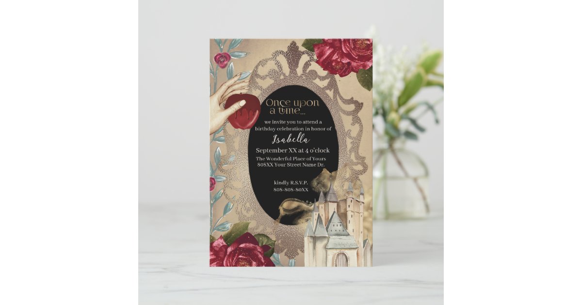 Snow White Magic Mirror Fairy Tale Invitation | Zazzle