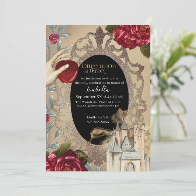 Snow White Magic Mirror Fairy Tale Invitation | Zazzle