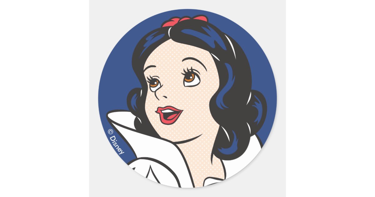 Snow White | One Bite Classic Round Sticker | Zazzle
