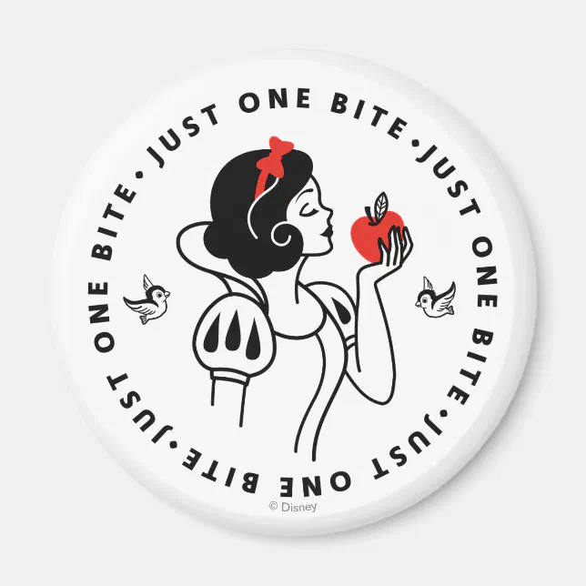 Snow White Outline Graphic "Just One Bite" Magnet | Zazzle