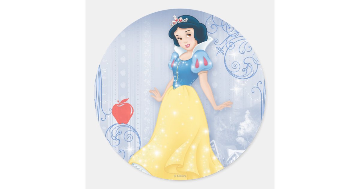 Snow White Princess Classic Round Sticker | Zazzle