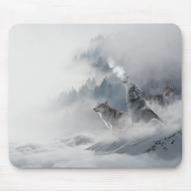 Snow Wolf Mouse Pad | Zazzle