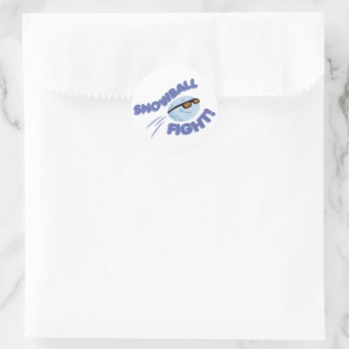 Snowball Fight Classic Round Sticker | Zazzle