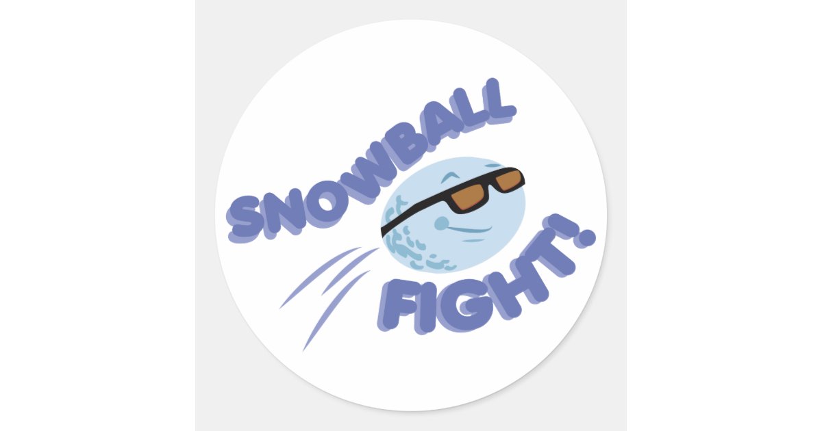 Snowball Fight Classic Round Sticker | Zazzle