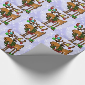 Snowball Moose Gift Wrap | Zazzle