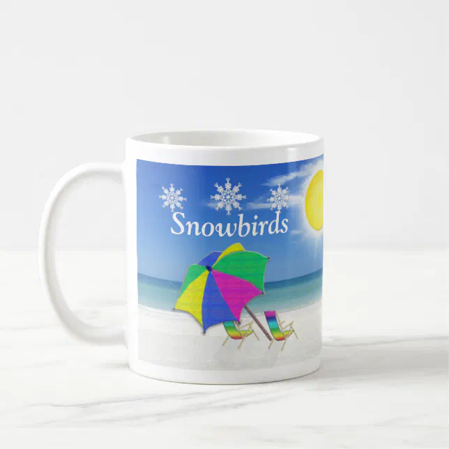 Snowbird Gifts, Beach Themed Mugs | Zazzle