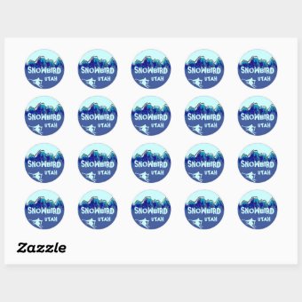 Snowbird Utah blue theme snowboarder stickers | Zazzle