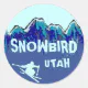Snowbird Utah blue theme snowboarder stickers | Zazzle