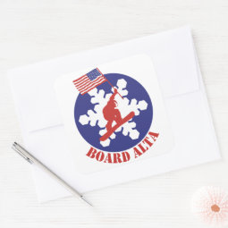 Snowboard Alta Square Sticker | Zazzle