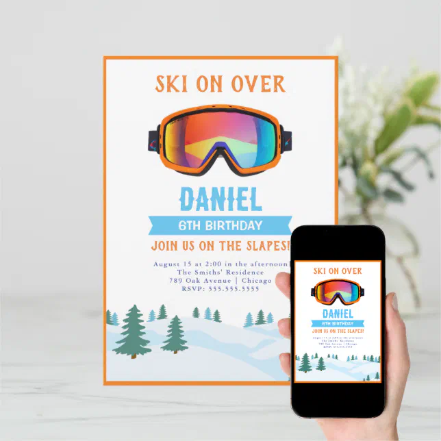 Snowboard Birthday Invitation | Zazzle