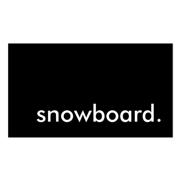 snowboard. business card