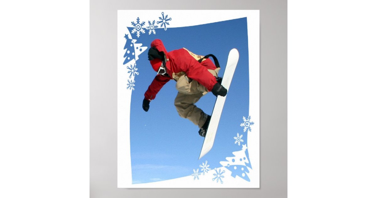 Snowboard Grab Poster Print | Zazzle