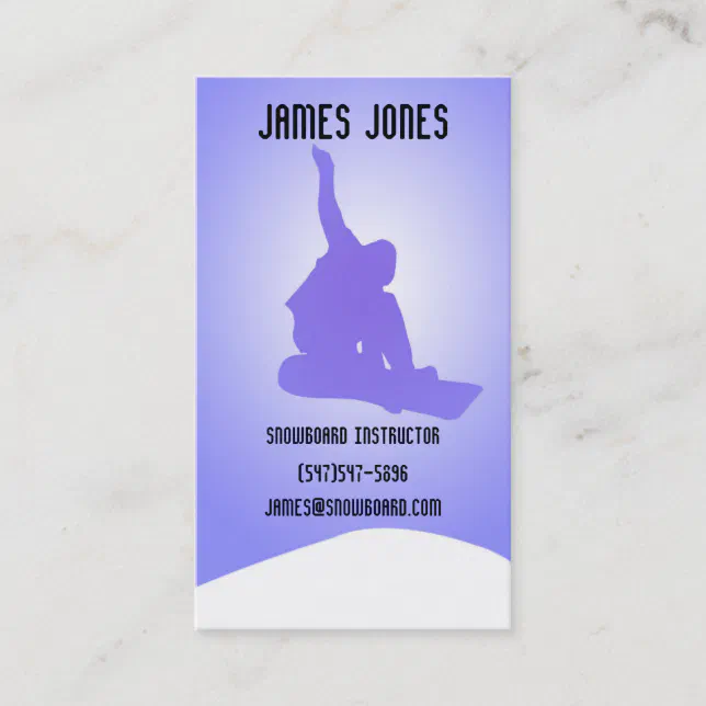 Snowboard Instructor Business Card | Zazzle
