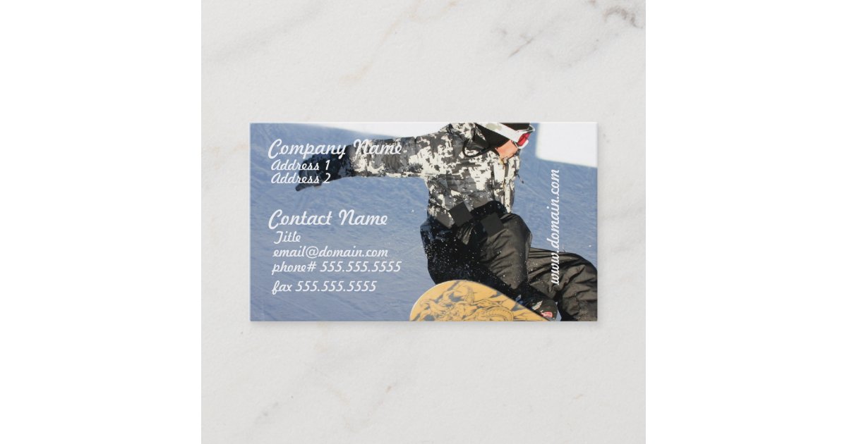 Snowboard Launch Business Cards | Zazzle