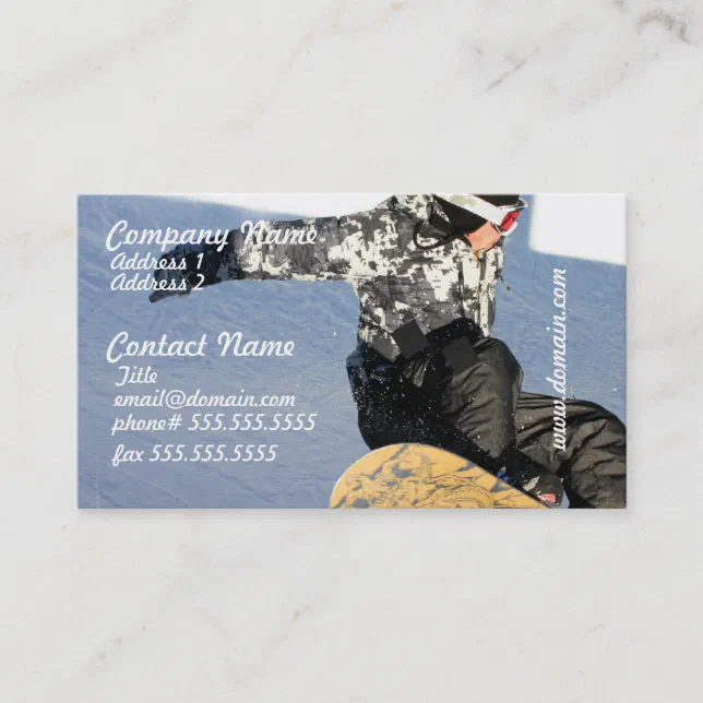 Snowboard Launch Business Cards | Zazzle