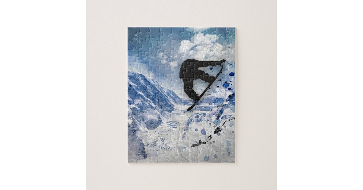 Snowboarder In Flight Jigsaw Puzzle | Zazzle