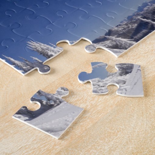 Snowboarding action at Whitefish Mountain Resort Jigsaw Puzzle | Zazzle