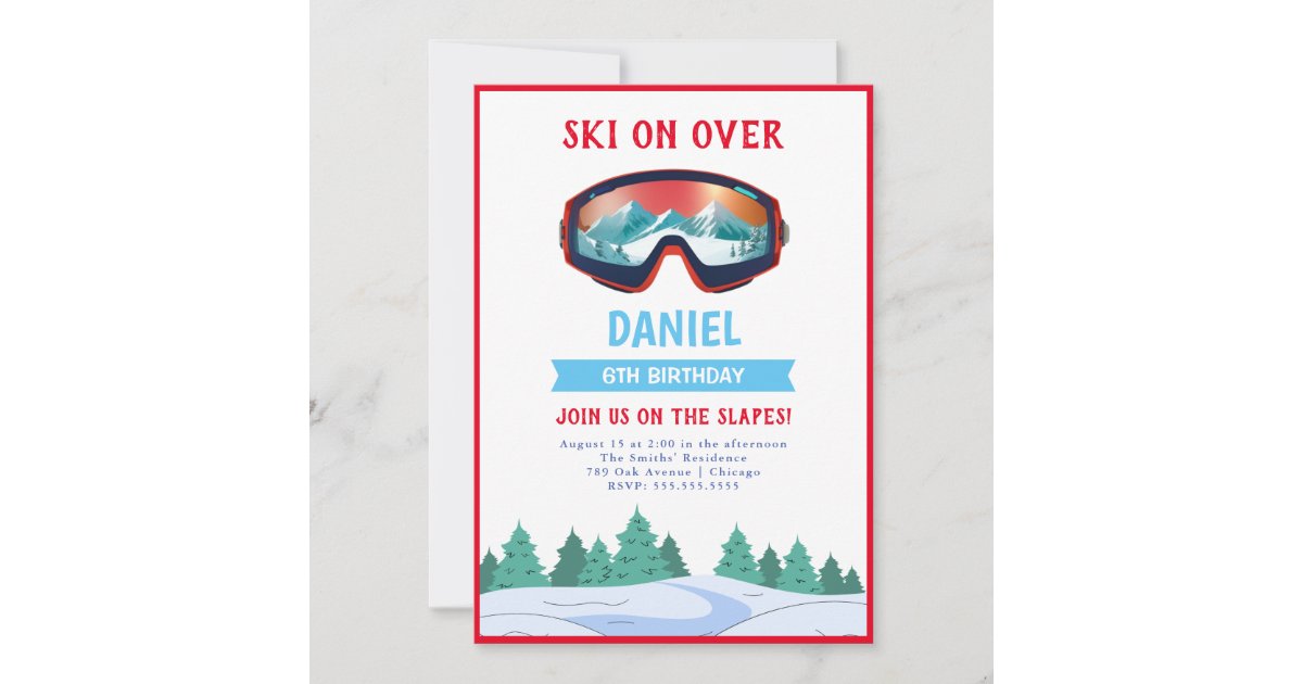 Snowboarding Birthday Party Invitation | Zazzle