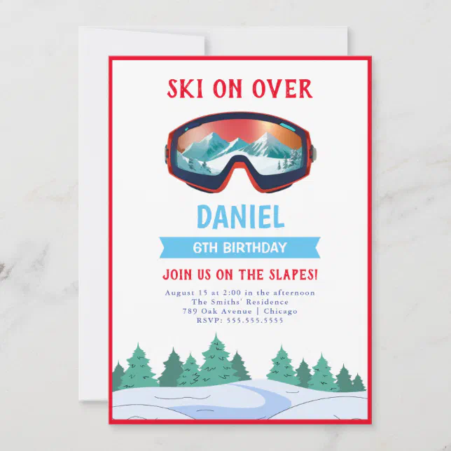 Snowboarding Birthday Party Invitation | Zazzle